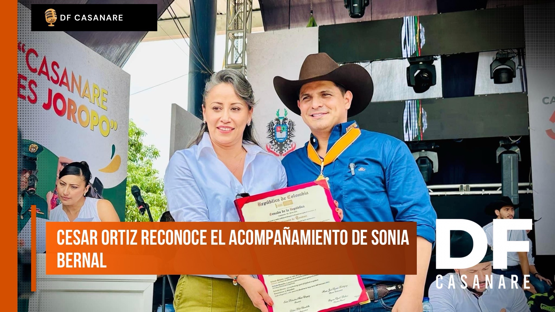 César Ortiz reconoce el acompañamiento de Sonia Bernal | DF Casanare